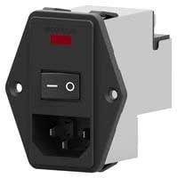 Power Entry Connector, Corcom P Series, Plug, 250 VAC, 10 A, Panel ...