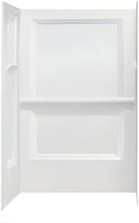 Mustee 748-32WHT Durawall 73.25-in x 48-in x 32-in Fiberglass Shower ...