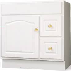 SUNCO VA3018DW 30" x 18" White Bathroom Vanity 1 Door 2 Drawer : Amazon ...