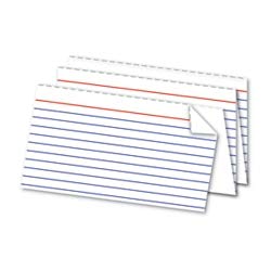 Office Depot Perforated Index Cards, 3in. x 5in, Ruled, White, Pack of ...