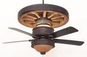 Western Star Wagon Wheel Ceiling Fan 52" Blades with 30" Wheel & Light ...