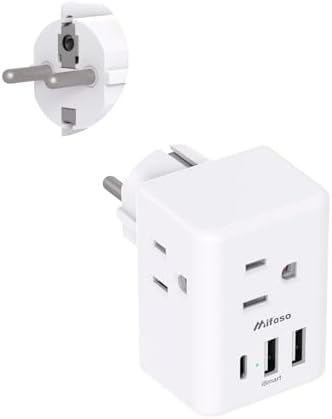 Amazon.com: Spain Greece France Travel Power Adapter, Type E/F ...