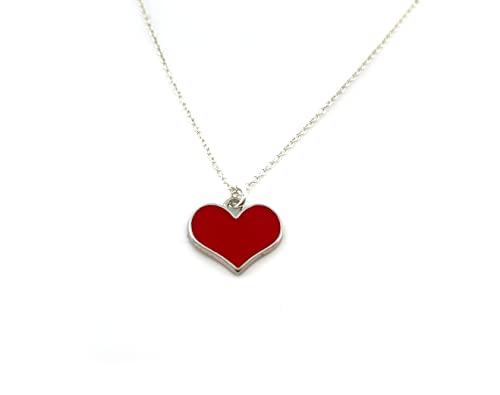 Amazon.com: Red Heart - Sweetheart Charm - Silver Necklace - Resin ...