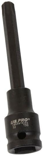 US PRO INDUSTRIAL T50 X 100MM 1/2" DR Impact Star Torx Bit Socket 3851 ...