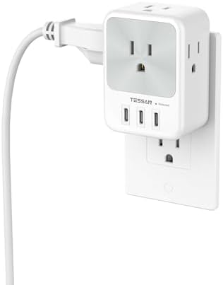 Amazon.com: USB Wall Charger, USB Plug Adapter Outlet Extender, TESSAN ...