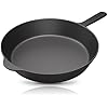 COOKLIFE 12 Inch Smooth Cast Iron Skillet - Oven Safe Pre-Seasoned Pan ...