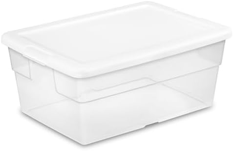 Amazon.com: Sterilite 12-Pack Storage Box, Stackable Clear Plastic Bins ...