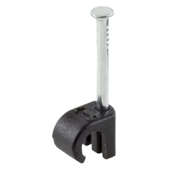 GTSE Round Black Cable Clips, For Cables 5-7 mm, Box of 100, Skirting ...