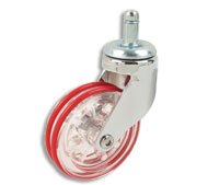 Cool Casters - Acrylic Modern Chair Caster, Clear with Red Rings ...