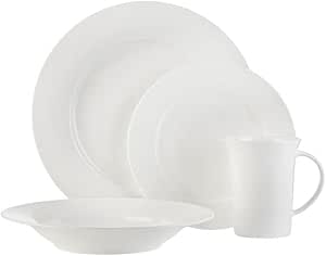 Amazon.com | Godinger 70336 Merrick Bone China Set - 16 Piece: Dinnerware Sets