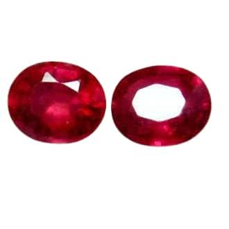 Radheyma 2 piece Original Burma Ruby Gemstones 5.50 Carat with Lab ...