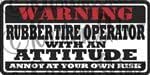 Amazon.com - 1 - 3" Rubber Tire Operator With An Attitude Decal WS1