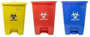 Medisky Plastic Step-On Bio-Hazard, Bio-Medical Waste Dustbin (Blue ...