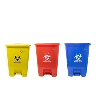 LISAMED Plastic Step-On Bio-Hazard, Bio-Medical Waste Dustbin (Blue ...