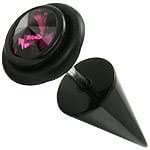 Amazon.com: 16GA Purple CZ Black UV 0GA "Look" Faux Ear Taper/Stretcher ...