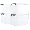 Amazon.com - Citylife 32 QT Plastic Storage Bins with Latching Lids ...