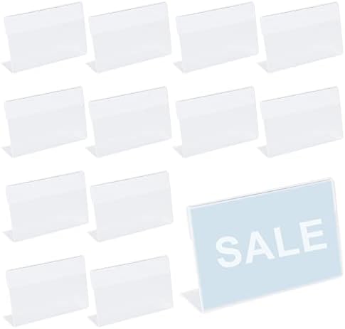 30pcs Price Display Holder L Shape Clear Acrylic Price Card Tag Acrylic ...