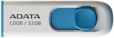 ADATA Modelo C008- Memoria Flash 32 GB, USB 2.0 Deslizable, Color Blanco con Azul : Amazon.com ...