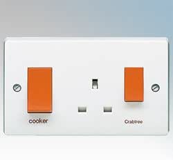 Crabtree 4521/1 Cooker Control Unit with 13amp Socket Outlet : Amazon ...