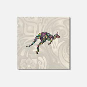 Amazon.com - Pack of 4 Stickers - Cheerful Kangaroo Animal Scrapbook ...