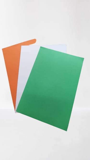 A4 TRI COLOR ( GREEN WHITE, ORANGE ) PASTEL SHEETS FOR DRAWING , ART ...
