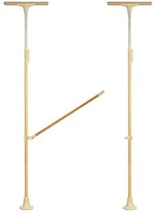 Amazon | DIPPERホクメイ ベスポジBPZ Tベース ロング H型 木手すり 跳ね上げ1200 セット BPZ-H2200-72 | 手すり