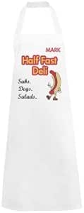 Amazon.com: Half Fast Deli Apron: Basic White Apron : Clothing, Shoes ...
