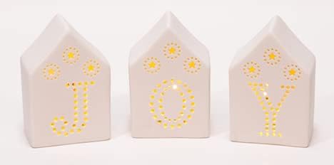 Amazon.com: Mark Feldstein & Associates White Porcelain Joy Holiday ...