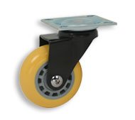 Cool Casters - Solid Skate Wheel Caster, Yellow Wheel, Black Yoke ...