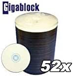 Amazon.com: Gigablock 200pcs CD-R 52x 700MB 80Min White Inkjet Hub ...