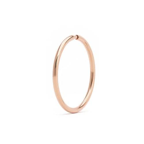Amazon.com: 14K Solid Rose Gold Basic Seamless Snug Fit Nose Ring (Single) - Minimalist 20 Gauge ...
