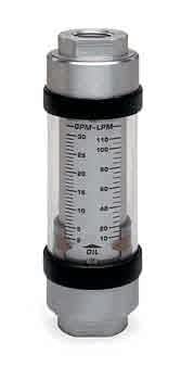 Hi-Temp Flow Meter, 10/75 GPM Oil 1.25" Aluminum Body, NPTF Connection ...