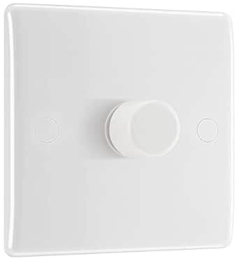 BG Electrical Intelligent Single Wall Dimmer Switch, 2 Way, Round Edge ...