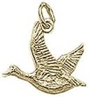 Amazon.com: Rembrandt Charms Bird, Canada Goose Charm - 10K Yellow Gold ...