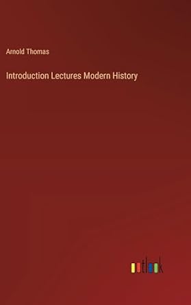 Buy Introduction Lectures Modern History Book Online at Low Prices in ...