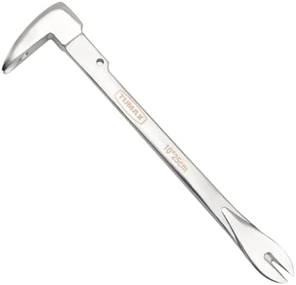 TUMAX 10'' Nail Puller Cats Paw Pry Bar, High-Carbon Steel Mini Crowbar ...