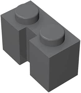 Amazon.com: Classic Building Bulk Brick 1x2 with Groove, 200 Piece Dark Grey Building Black 1x2 ...