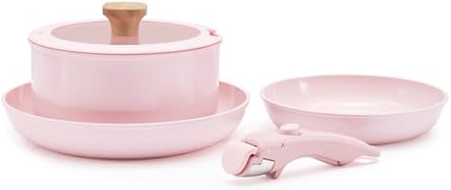 Amazon.com: Vkoocy Pink Pots and Pans Set Non Stick, Ceramic Cookware ...