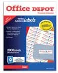 Office Depot White Laser 2000 Address Labels, 1 in x 4 in : Amazon.co ...