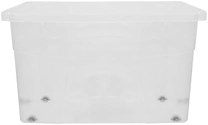 simpa 60 Litre 60L Stackable Plastic Wheeled Storage Box with Clear ...