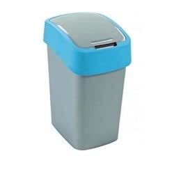 CURVER Flip B Waste Bin 25-Litre Silver/Blue : Amazon.co.uk: Home & Kitchen