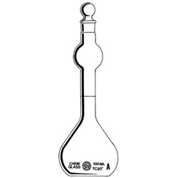 Volumetric Flask Class A, #13 Glass Stopper, Mixing Bulb, 200mL: Amazon ...