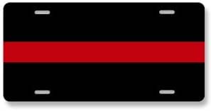 Amazon.com: Thin Red Line License Plate : Automotive