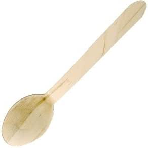 Winware Wooden Cutlery (Birchwood disposable cutlery. Dessert spoon ...