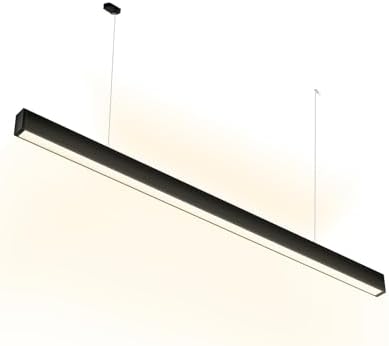 SCON 4FT Pendant Light,0-10V Dimmable LED Black Anti-Glare UGR