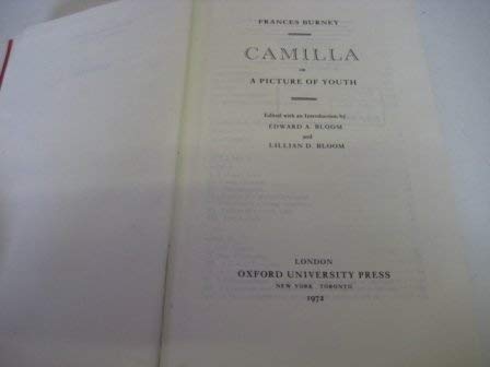 Camilla;: Or, A picture of youth (Oxford English novels): Burney, Fanny ...