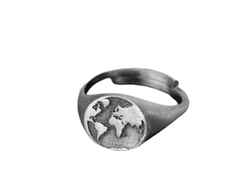 Amazon.com: World Map Ring,Signet Ring Men,Globe Ring,Mens Ring ...