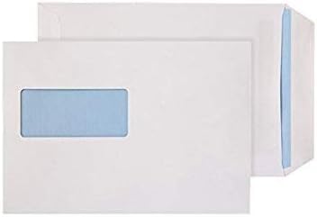 K-One C5 / A5 Window White Self Seal Envelopes 90 GSM 229x162mm (Pack ...