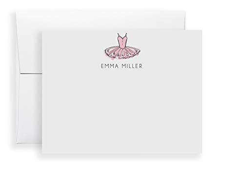 Amazon.com: Pink Ballet Note Cards, Personalized Ballerina Stationary ...