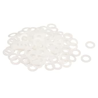 uxcell 120Pcs M8 Nylon Flat Washers 8mm ID 14mm OD 1mm Thick Plain ...